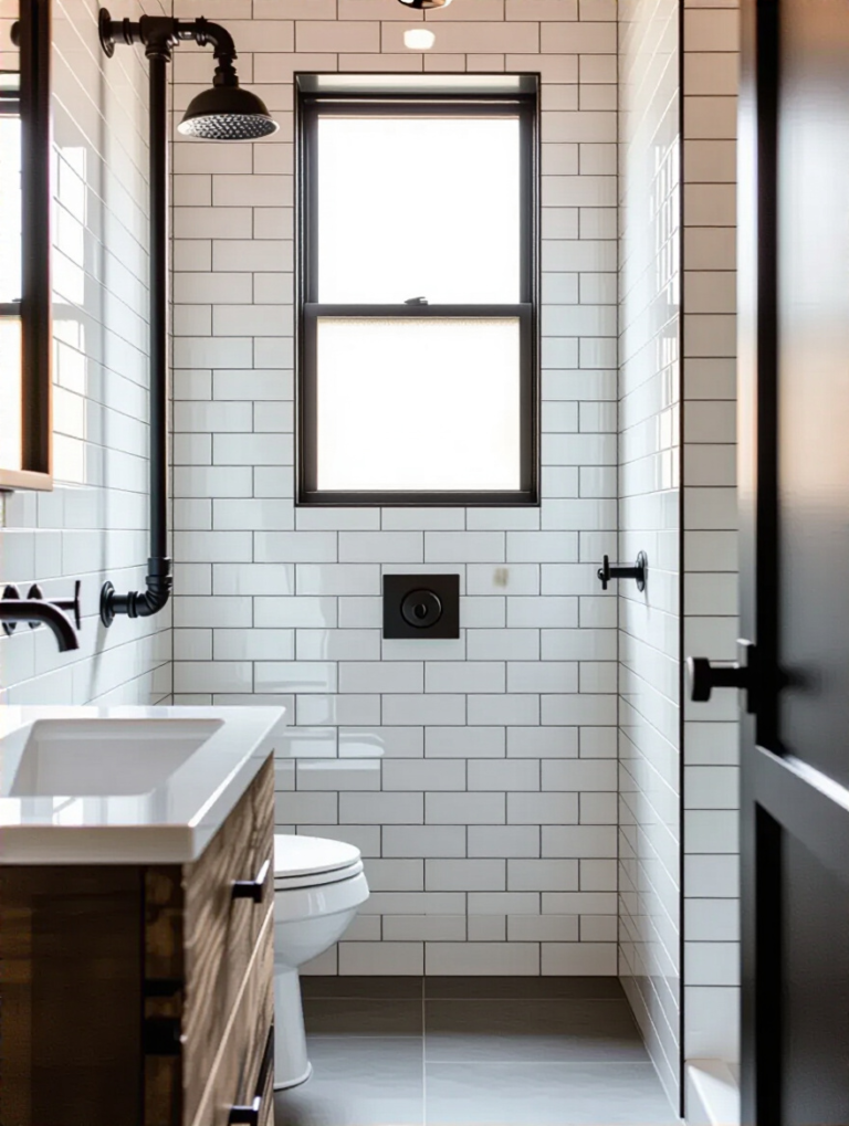 22 Industrial Bathroom Tile Ideas for a Raw & Refined Sanctuary - Decor ...